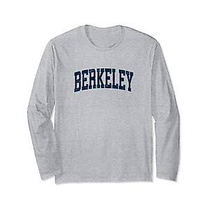 Berkeley California CA Vintage Athletic Sports Navy Design Long Sleeve T-Shirt