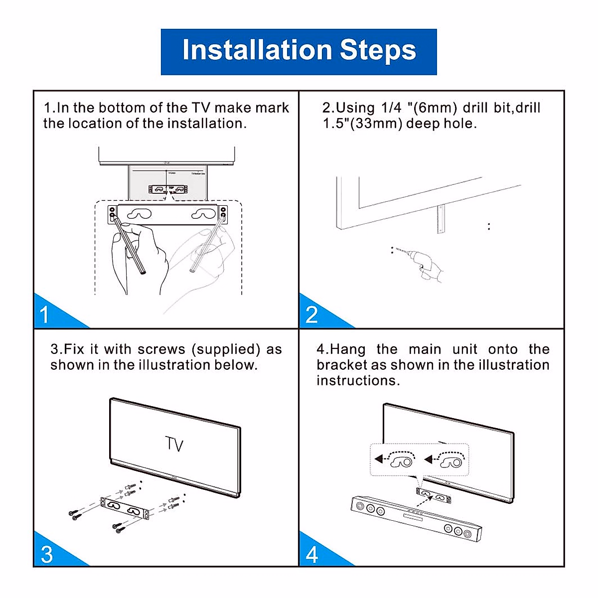 ECLINK Soundbar Wall mounting Bracket for LG LAS260B LAS454B NB3530A NB2420A NB3532A NB2430A NB3730A NB3520A NB3740 NBN36NB NB3531A LAS465B (Replaces AAA74310301)