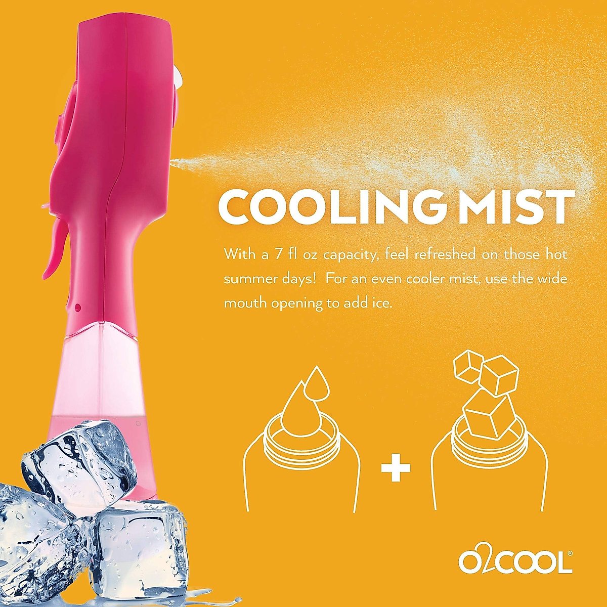 O2COOL Elite Battery Powered Handheld Water Misting Fans (Raspberry)…