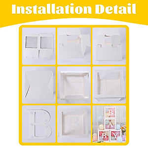 Onteftshop Baby Boxes with Letters for Baby Shower, 4 Clear Baby Block Party Decorations, Transparent Balloon Boxes for Gender Reveal Decorations and Birthday Party (Gold)