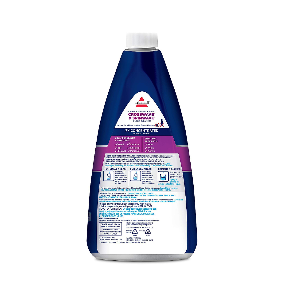 Bissell 1789 CrossWave & SpinWave Multi-Surface Cleaning Formula, 32 oz - Pack of 4
