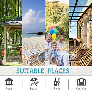 RYB HOME Blackout Curtains Windproof - Weighted Bags Attached, 84 inches Long, Waterproof Thermal Indoor Outdoor for Pool Shower Bedroom Patio, 2 Pcs, W 52 x L 84, Beige