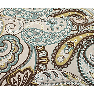 Pillow Perfect Tamara Paisley Quartz Indoor/Outdoor Lumbar Pillow, Plush Fill, Weather and Fade Resistant, 11.5" x 18.5", Blue/Brown, 2 Count