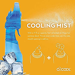O2COOL Deluxe Handheld Battery Powered Water Misting Fan (Light Blue) 2 Pack