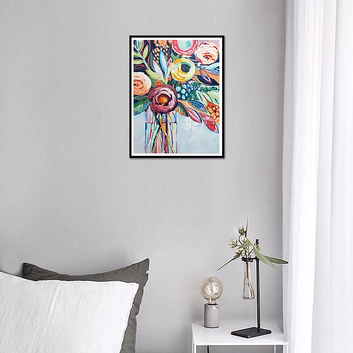 TISHIRON 5D Diamond Art Painting Abstract Flowers DIY Diamond Kits for Adults Kids Round Full Drill Diamond Art Kits Floral Picture Gem Art Crystal Painting Arts and Crafts for Beginners Kids 12"x16"