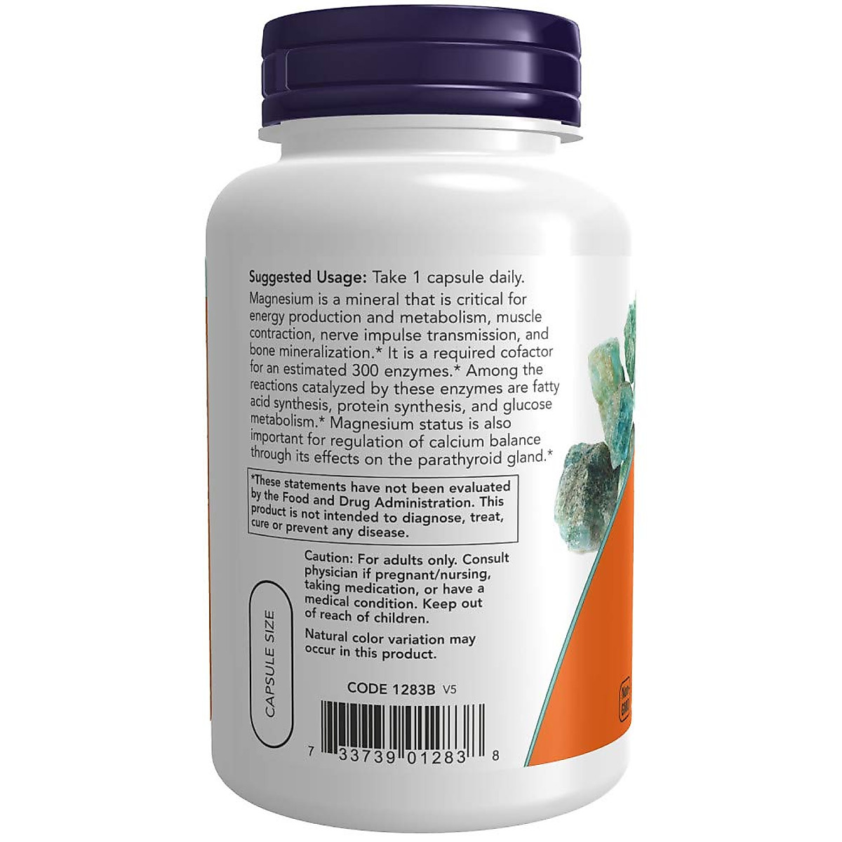 NOW Magnesium 400mg, 180 Veg Capsules