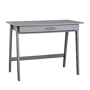 Target Marketing Systems Renata Home Office Writing Desk, Modern Laptop Table with Drawer for Study, Wokstation, Bedroom and Gaming, 40" L, Gray