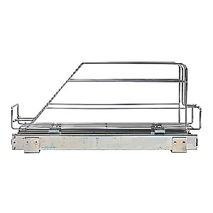 Household Essentials Glidez Multipurpose Chrome-Plated Steel Pull-Out/Slide-Out Storage Organizer for Cookware and Bakeware - Fits Standard Size Cabinet or Shelf, Chrome