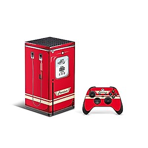 ZOOMHITSKINS Compatible with X1 Series X, GAZ Gas Station Red Vintage Cute, Durable, Bubble-Free, Made in USA