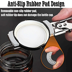 2023 New Adjustable Stainless Steel Can Opener,Upgrade the Extension of the Bottle Opener with Non-Slip Pad,Jar Opener for Weak Hands，Longer Hand Can Opener for Any-Size Lids (1 Pcs, 9in)