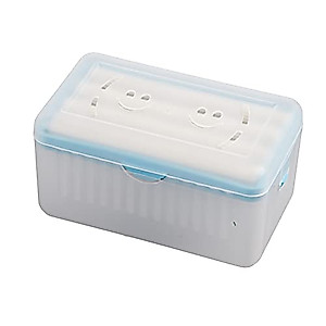 WBTY Multifunctional Box, Foaming Dispenser with Roller and Drain Holes, Bar Holder for Home Bathroom Kitchen Countertop Keep Dry & Easy to (Blue)