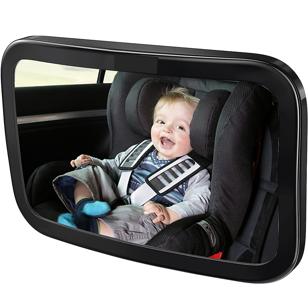 Upgrade Baby Car Mirror Larger and Clearer Rear View for Car Back Seat to See Baby 100% Shatterproof