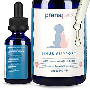PranaPets Sinus Support Liquid Supplement for Pets | Naturally Supports Cat & Dog Sinus Relief | Natural Formula for Congestion