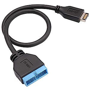 zdyCGTime USB 3.1 Front Panel Header to USB 3.0 20Pin Header Extension Cable for ASUS Motherboard 20cm Black (20p)