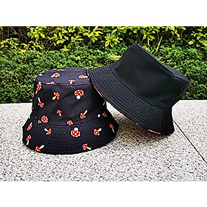 Mushroom Bucket Hat Packable Unisex Fisherman Cap Summer Travel Beach Sun Hat for Teen Girls Women