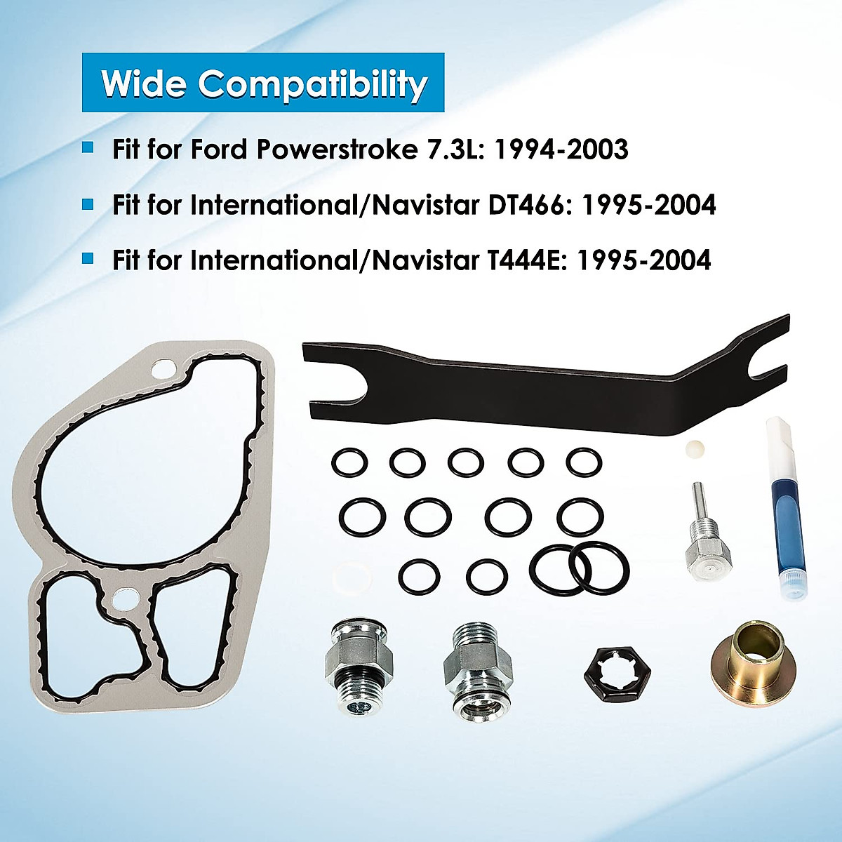 High Pressure Oil Pump HPOP Hoses Lines Kit & Crossover Line & Master Service Kit for Ford 7.3L Powerstroke Diesel engines F-series E-series Excursion 1999 2000 2001 2002 2003