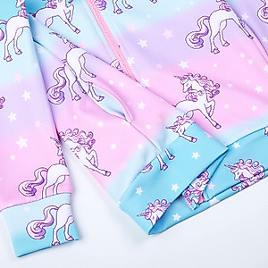 Unicorn Hoodie for Girls Sweatshirts Zip Up Jacket Fall Winter Clothes,Size 6t 7t