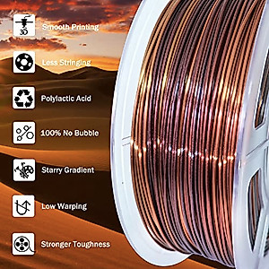 SIKENHO PLA Filament 1.75mm, 3D Printer Filament Silk Gold Shiny Red Black Filament, 3D Printing Filament 1kg Spool (2.2lbs), Dimensional Accuracy +/- 0.02mm, 3D Pen Filament Fit Most FDM Printer