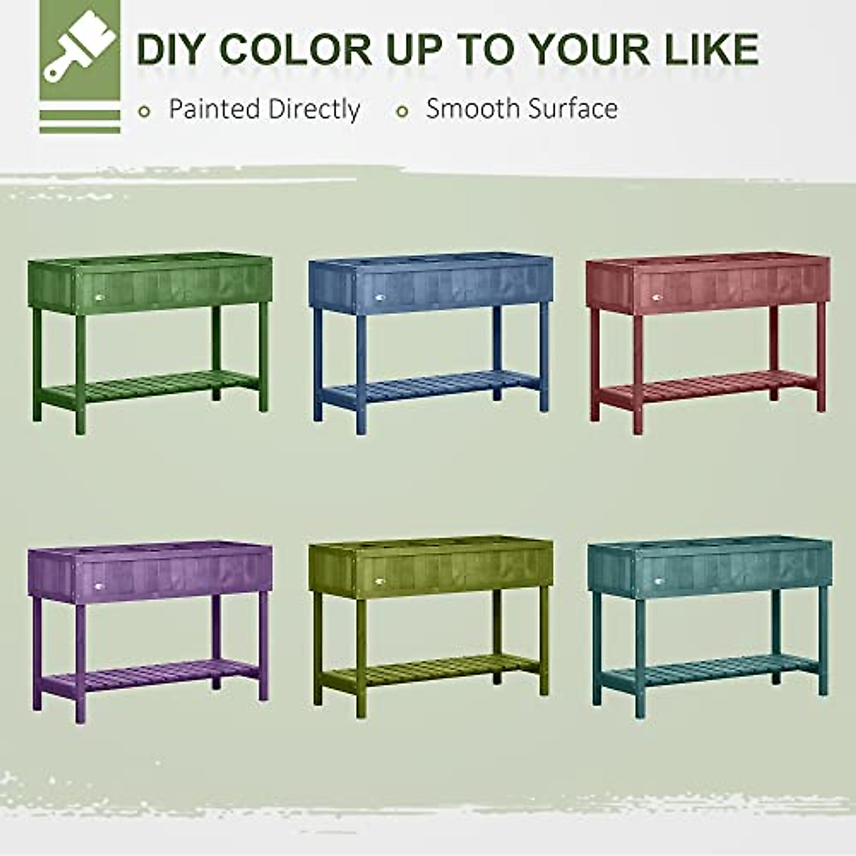 Outsunny Wooden Raised Garden Bed with 8 Slots, Elevated Planter Box Stand with Open Shelf for Limited Garden Space to Grow Herbs, Vegetables, and Flowers, Dark Brown