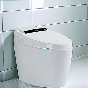 ChicFurnit Portable Smart Toilet with Bidet Built, Smart Toilets with Dryer and Warm Water, Heated Bidet Seat Toilet