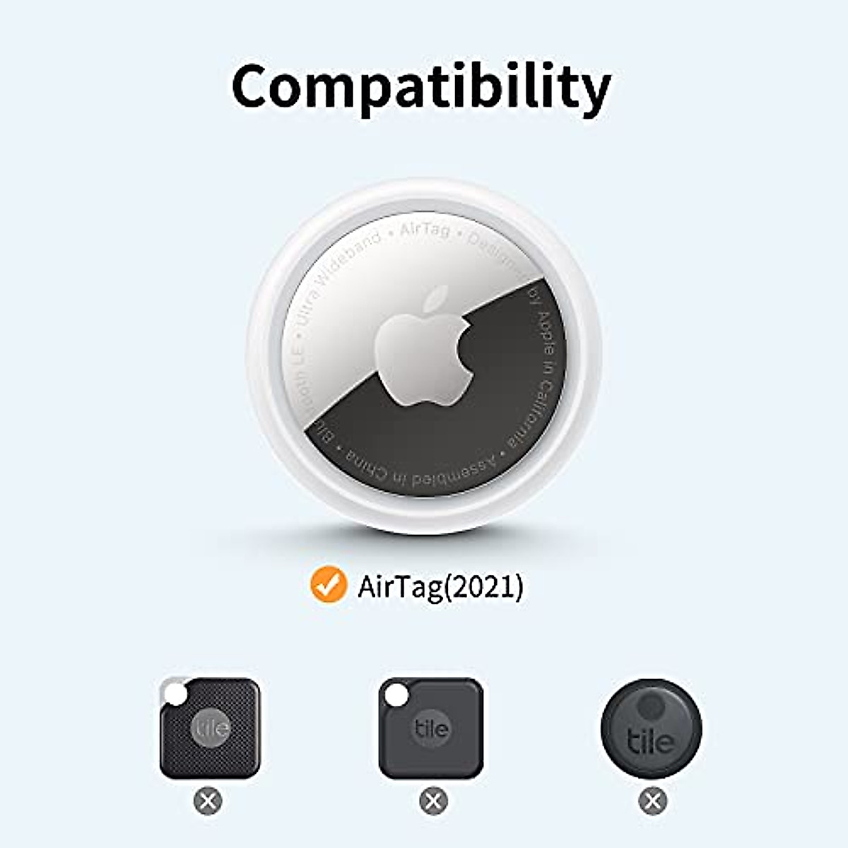 UNBREAKcable 4-Pack AirTag Case with Keychain [Lock Design][Lightweight][ Scratch Protection], Secure Holder Protective Case for Keys, Bags, Luggage, and Pet Collar (Black&Blue)