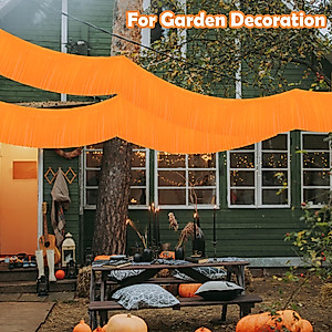 4 Pack Macaron Iridescent Foil Fringe Garland Float Fringe Curtains Shiny Tassel Foil Float Parade Float Decorations for Outdoor Indoor (Orange)…