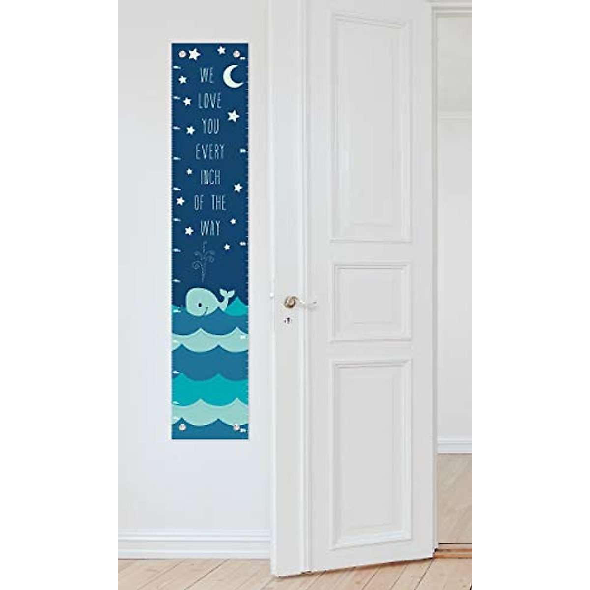 Nautical Chart for Kids Love You Every Inch of the Way Aquatic Room Decor Whale Height Growth Chart