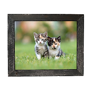 BARNWOODUSA Farmhouse 16x20 Picture frame 1 1/2 inch Molding 100% Reclaimed Wood Rustic Smokey Black