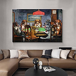 Animal Dogs Playing Poker Canvas Art Poster and Wall Art Picture Print Modern Family Bedroom Decor Posters 16x24inch(40x60cm)