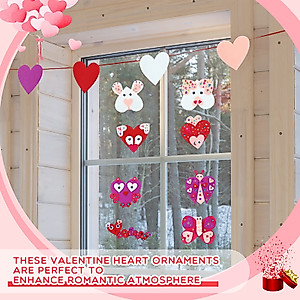 560 Pieces Valentine's Day DIY Craft Kit Felt Heart Animals Art Craft Set with Googly Eyes Gem Sticker for Kid Valentines Game Activity Party Supplies