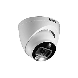 Lorex C861XC-E 4K Ultra HD Active Deterrence Dome Analog Security Camera, 135ft Night Vision, Color Night Vision, Motion-Activated LED Warning Light, IP67,Camera Only, White (Renewed)