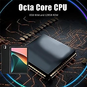 Gugxiom 2 in 1 Tablet, 10.1 Inch Android 12 Tablet with Keyboard, Case, Mouse, 6GB ROM 128GB RAM, Octa Core Processor, 8MP Camera, 2.4Ghz, 5Ghz WiFi (US Plug)