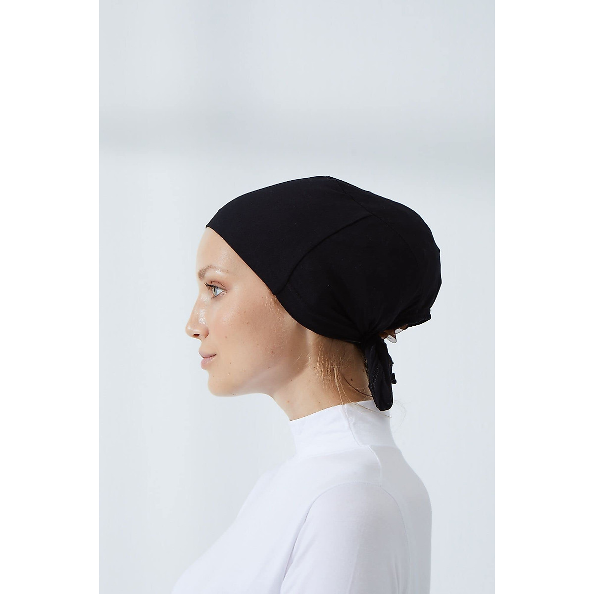 ESERRA Women Under Scarf Hat Hijab Cap Islamic Hijab Undercap Hijab Bonnet Cap Muslim Inner Beanies Hat Underscarf Turban (Black White Brown Gray)