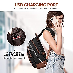 LOVEVOOK Laptop Backpack 15.6 Inch, Water Resistant Travel Backpack for Women Men,College Work Business Back Pack, Black