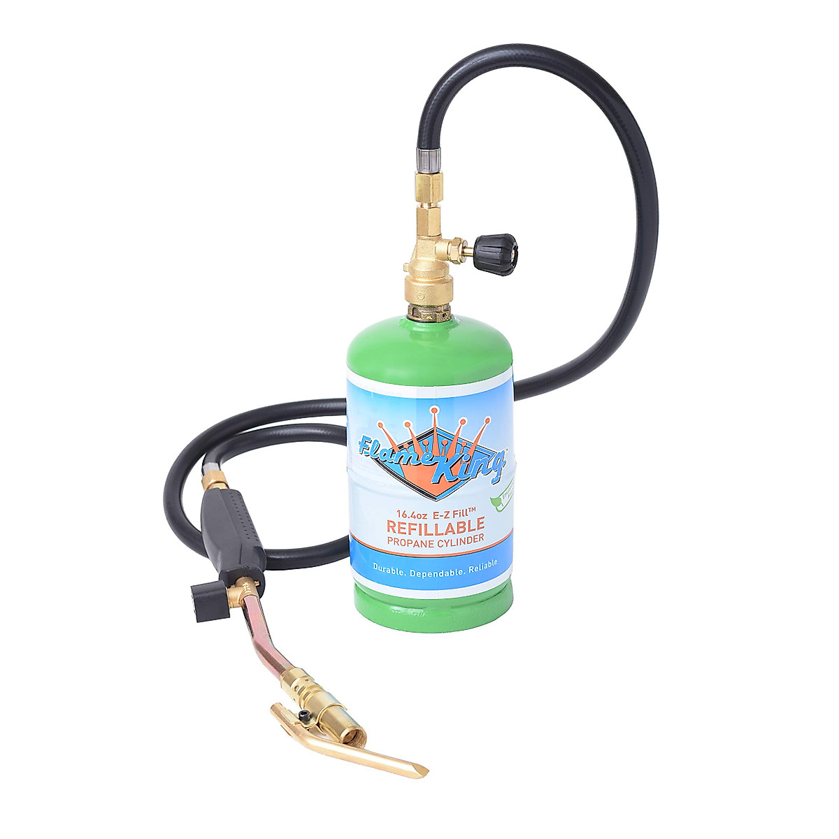 Flame King Propane Gas Torch 6,000 BTU Kit w/ 3 Burners for Melting, Brazing Gold and Silver Precious Metals, Welding, Soldering, and Repairs