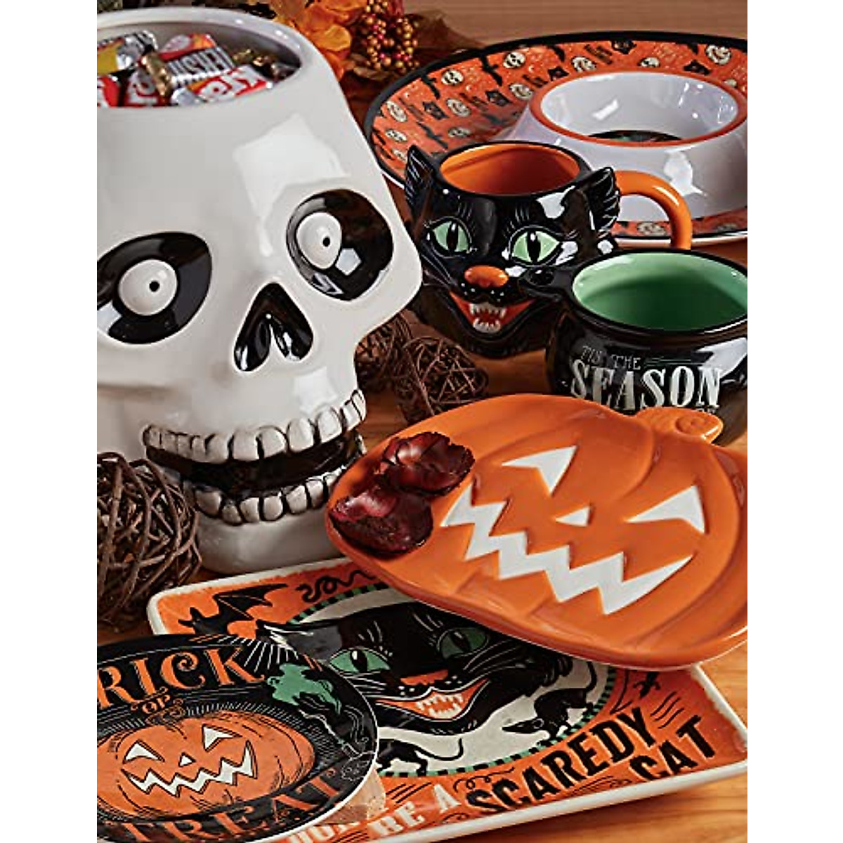 Certified International Scaredy Cat 18 oz. Mugs, Set of 4 Assorted Designs