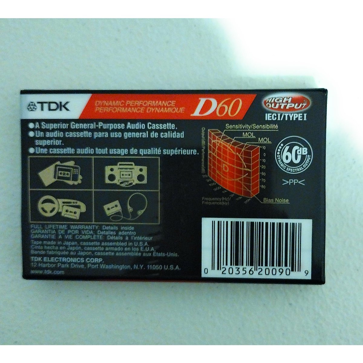 TDK D60 IEC I/Type 1 High Output Audio Cassette.