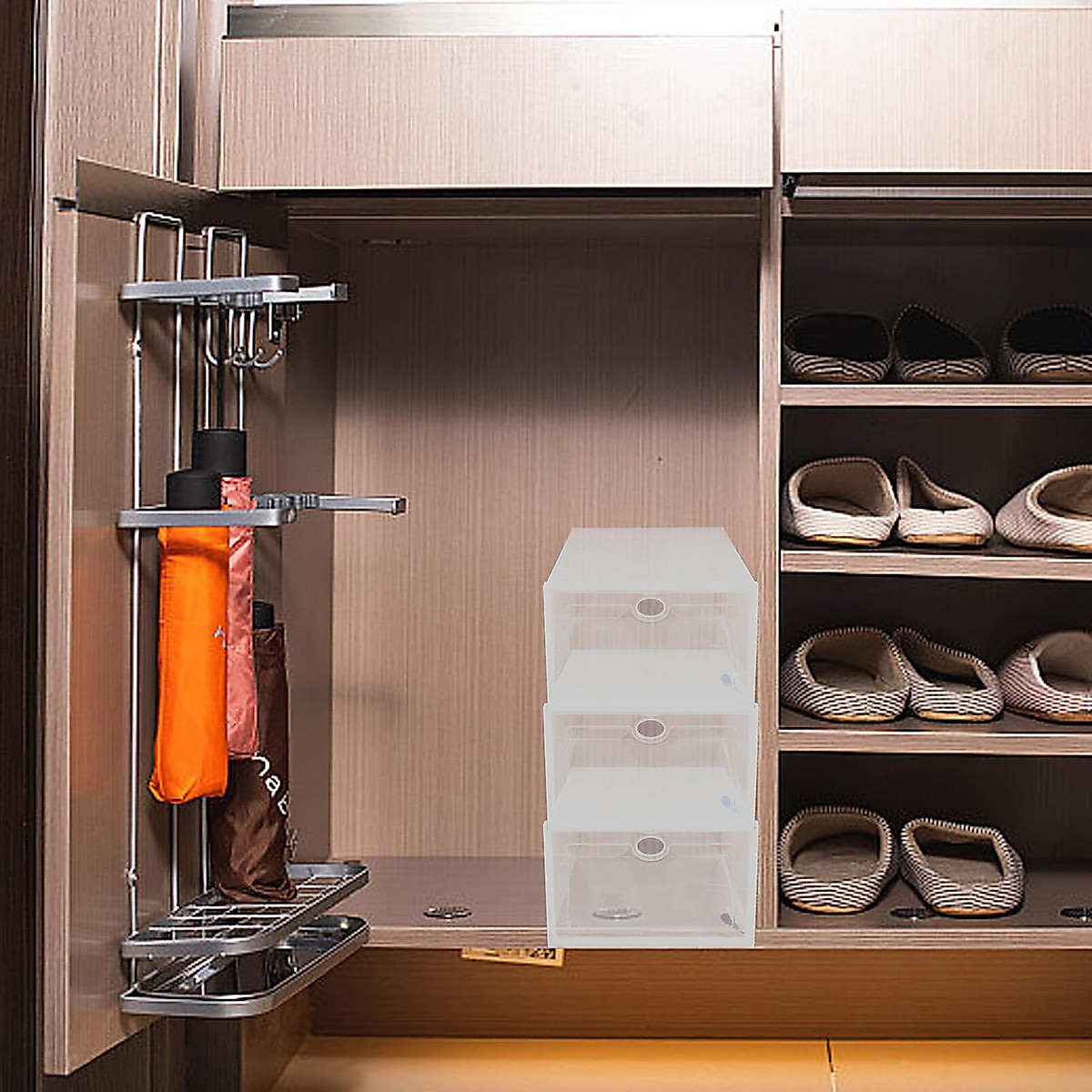 Alipis 5pcs Boxes Shoe Display Case Sneaker Storage Shoe Containers Sneaker Boxes Stackable Shoe Boxes Stackable Organizer for Cabinets Shoe Rack Organizer Sneaker Containers Shoe Cabinet