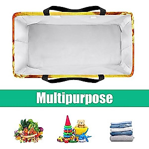 KQNZT Reusable Grocery Bags, Large Foldable Reusable Shopping Tote Bags Bulk for Groceries, Waterproof Kitchen Cloth Produce Bags with Long Handles, Animal Llama