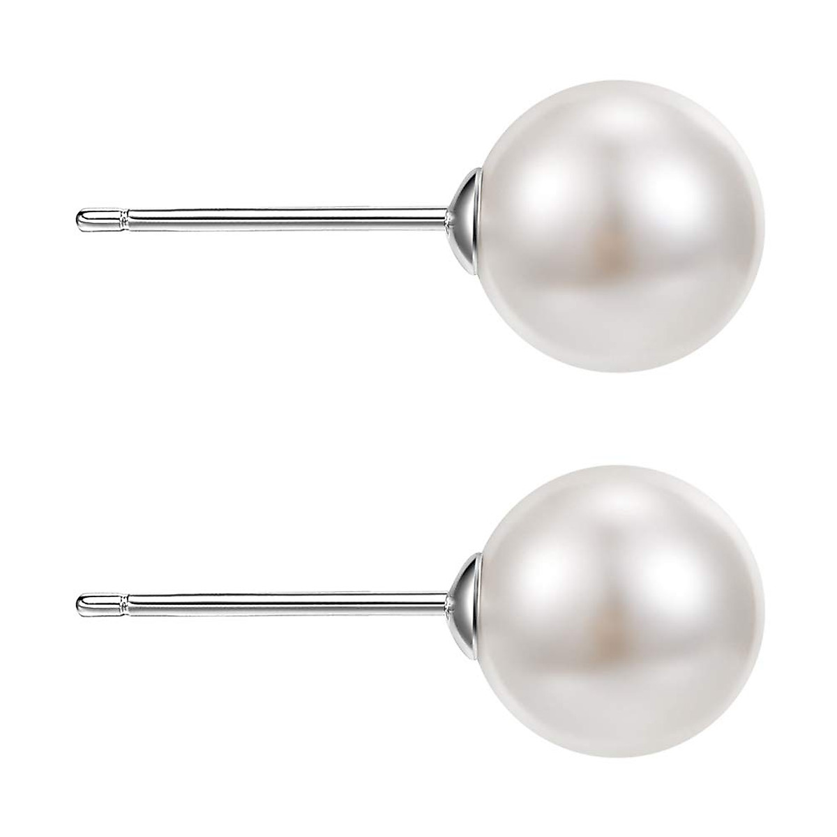 Pearl Crystal Double sided Stud Front Back Earrings for Women Silver 10mm Leopard-Print Can Displace