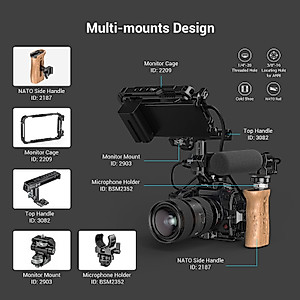 SmallRig GH6 Camera Cage for Panasonic LUMIX GH6, Streamlined Structure Camera Rig, Built-in NATO Rail & Cold Shoe Mount 3440