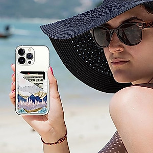 BayPastel X Adhesive Cell Phone Credit Card Stick On Wallet Holder Phone Pocket Pouch Sleeves for iPhone,Samsung Android and All Smartphones (Summer Mountain)