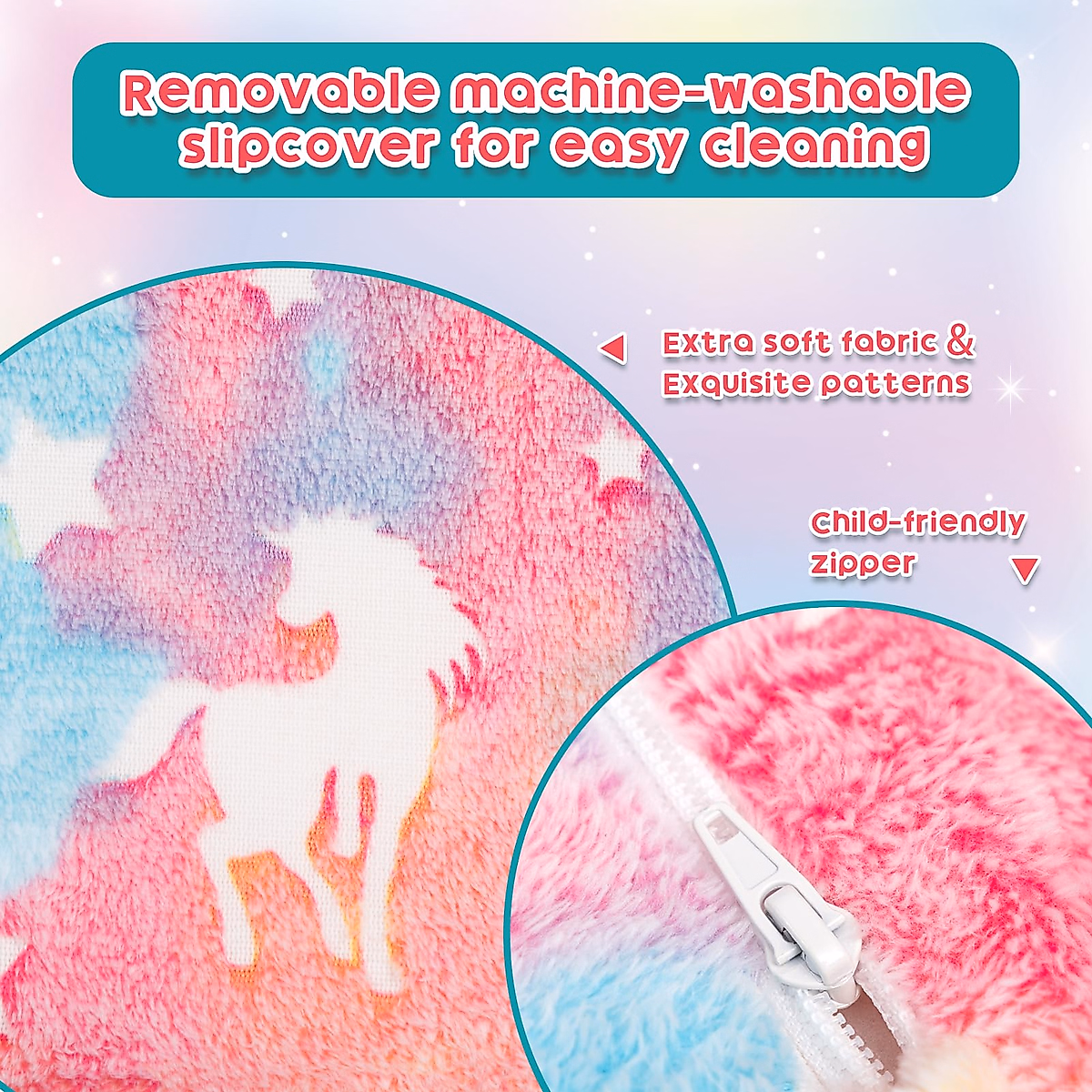 ALIMORDEN Snug-Arch Toddler Couch, Comfy Foam Baby Chair, Ergonomic Toddler Chair with a Snug Embrace Design for Boys and Girls, Unicorn