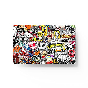 HK Studio Card Skin Sticker Bomb for EBT, Transportation, Key, Debit, Credit Card Skin - Covering Personalizing Bank Card - No Bubble, Slim, Waterproof, Digital-Printed