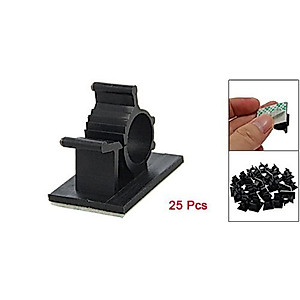 25 Pcs Black Adhesive Backed Nylon Wire Adjustable Cable Clips Clamps ...