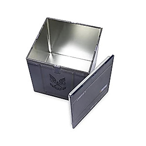 Halo UNSC Ammo Crate 4-Inch Tin Storage Box Cube Organizer with Lid | Basket Container, Cubby Cube Closet Organizer, Home Decor Playroom Accessories | Video Game Toys, Gifts And Collectibles