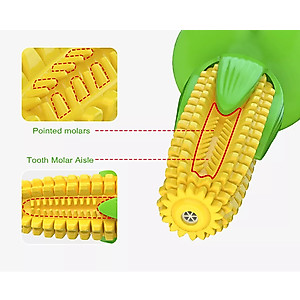 Dog MART Dog Chew Toy, Durable Corn-Shaped Toy for Teeth Cleaning, Squeaky Toothbrush, Toy for Agressive Chewer - Ideal for Agressive Small and Medium Dogs