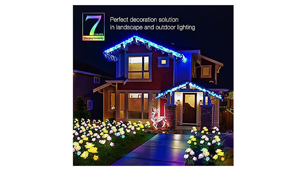 Solar Rose Garden Lights: 7-Color Changing Outdoor Decor