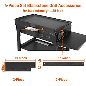 JiRiCHMi Blackstone Wind Guard 28 Inch - Blackstone Griddle Accessories for Flat Top Gas Grill,Suitable For Blackstone Accessories Kit Wind Blocker,Compatible with Rear Grease Cup,Hood and Side Shelf