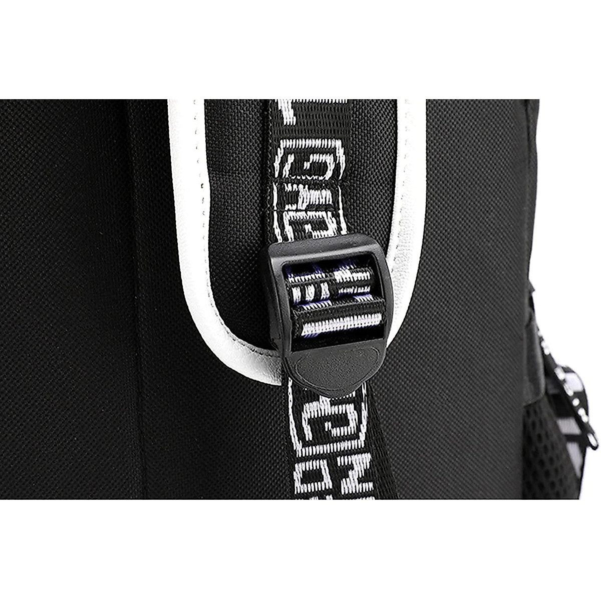 jupkem Jupkem Anime hanma baki Backpack Bag USB with Charging Port Student School Bag Laptop Cosplay for Boys Girls (black)